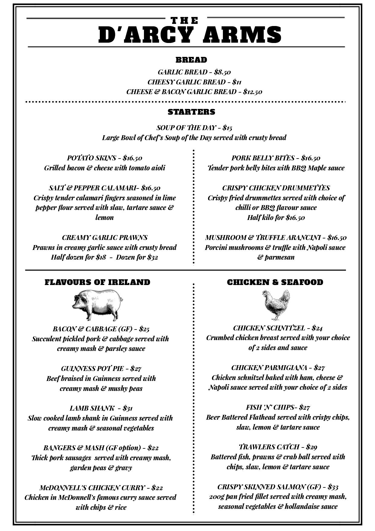 2022 - MAIN MENU 23 August 2022_page-1 - D'Arcy Arms